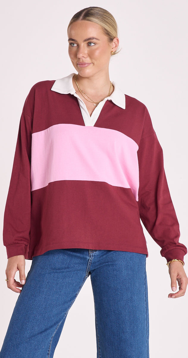 Carson Top - Maroon – Miss Dolly