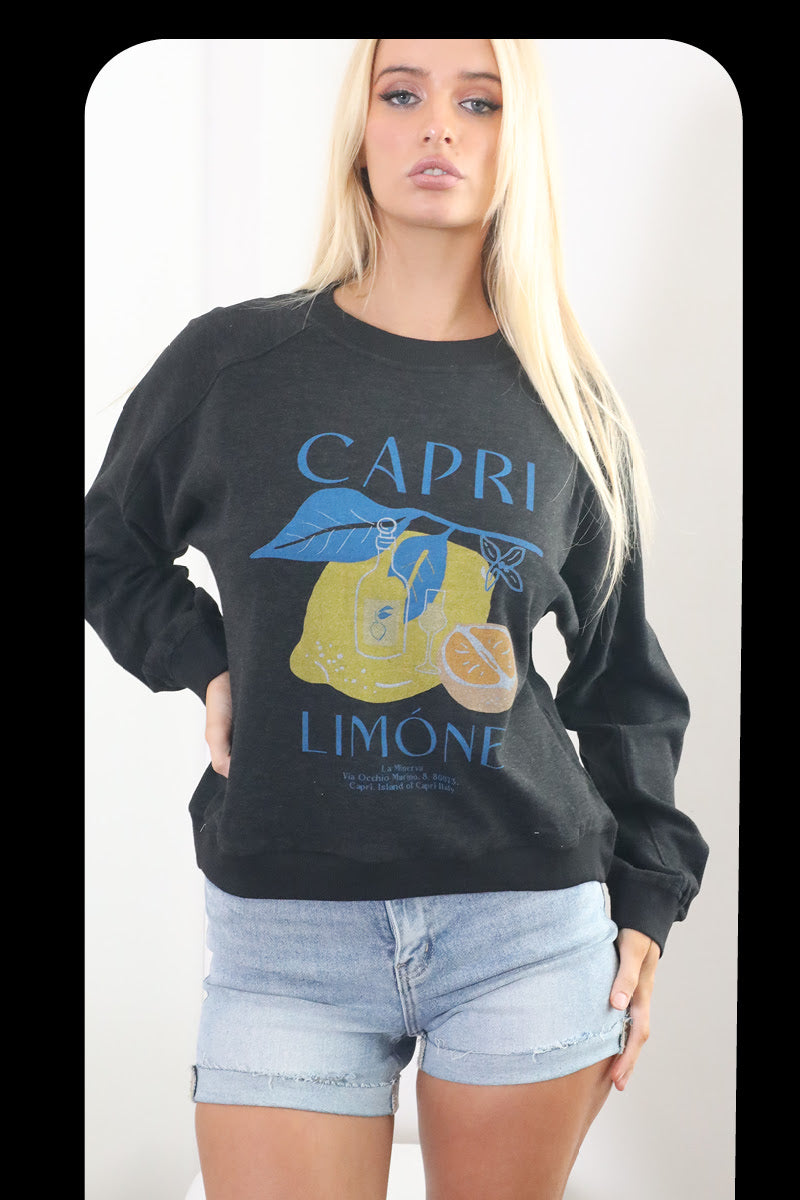 Capri Lemon Sweat - Grey & Charcoal – Miss Dolly
